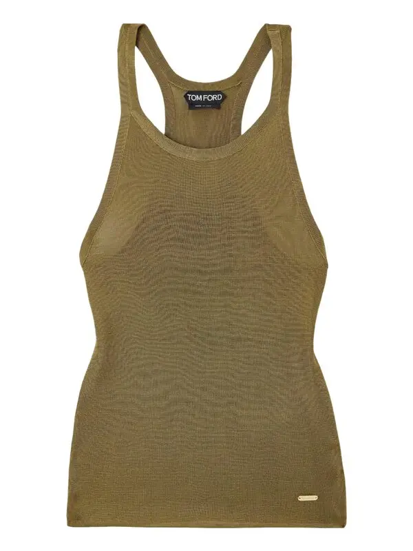 TOM FORD Knitted Silk Vest - Green