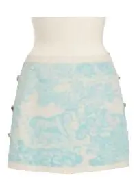 Dior Riviera Straight Mini Skirt With Button Embellishments - White