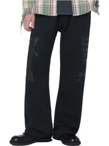 GALLERY DEPT. Logo Print Wide-leg Trousers - Black