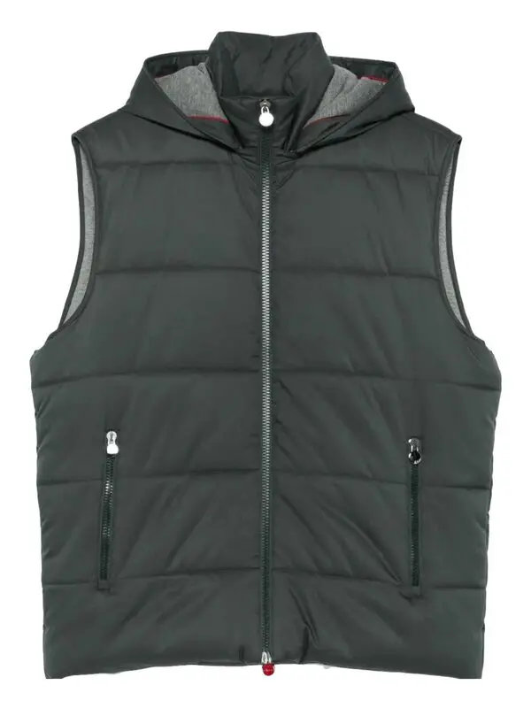 Kiton Hooded Padded Gilet - Black
