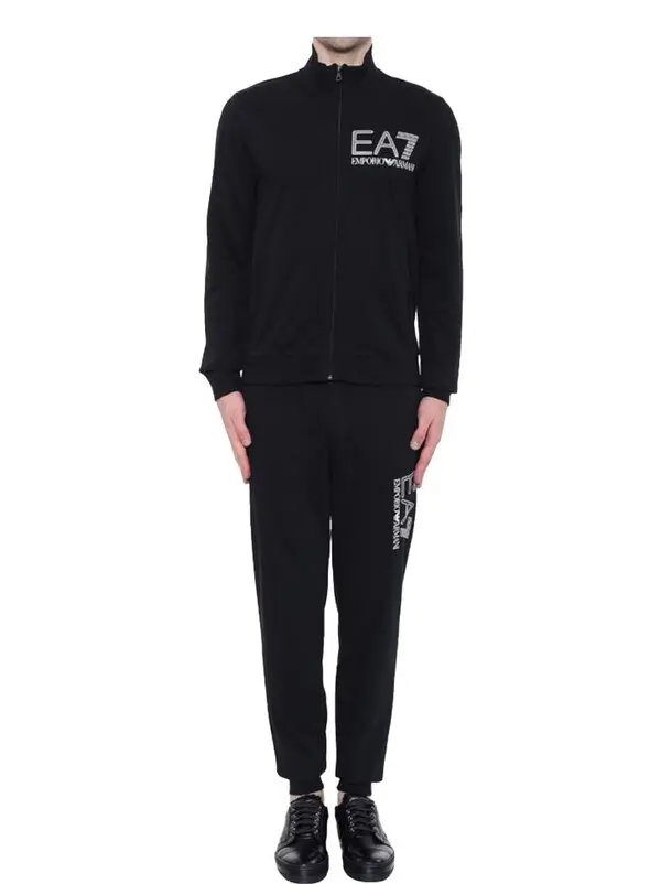EA7 Logo Details Sports Suit - Black