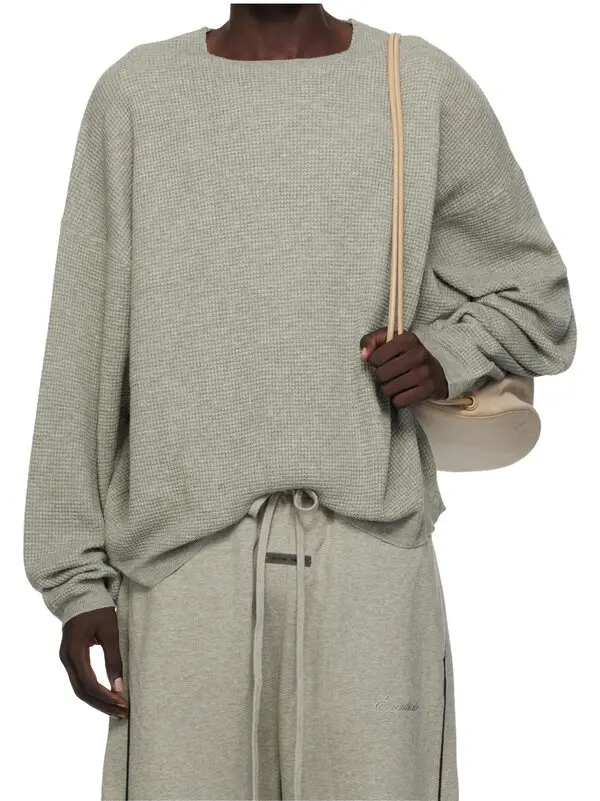 Fear Of God Waffle Long Sleeve Pullover - Gray
