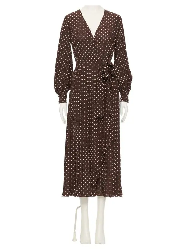 Valentino Garavani Polka-dot Tie-waist Midi Dress - Green