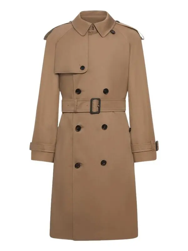 Burberry Long Gabardine Chestwood Trench Coat - Brown