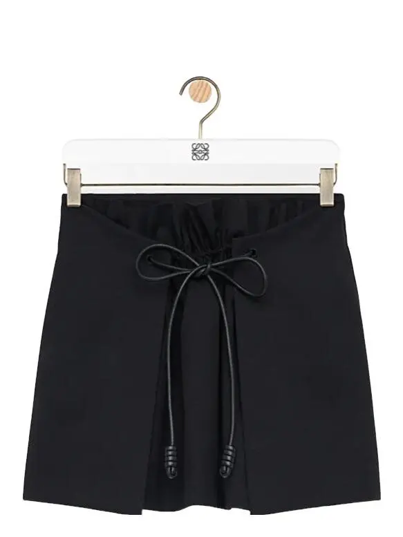 Loewe Drawstring Mini Skirt With Pleats - Black