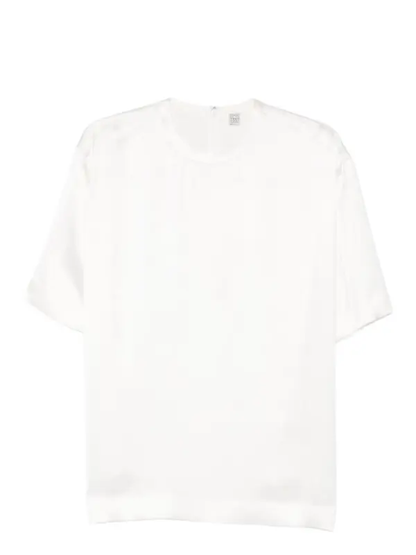 TOTEME Short-sleeved Satin T-shirt - White