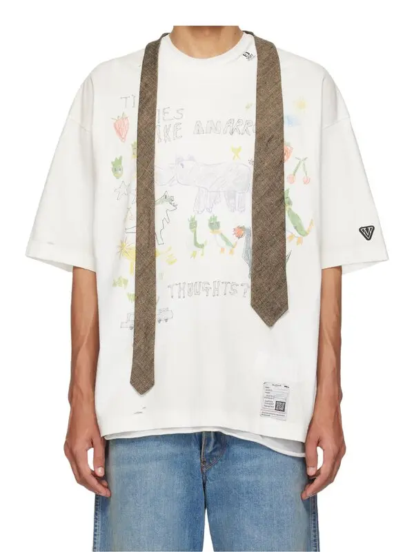 Mihara Yasuhiro Graphic Print Crewneck T-shirt - White