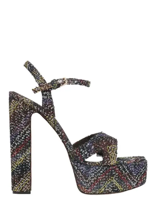 Missoni Sequin Embellished Platform Sandals - Black