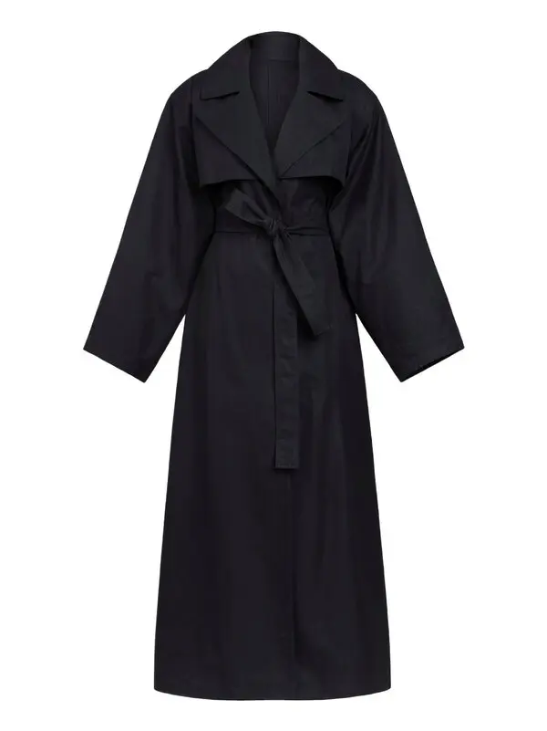 Alaïa Belted Trench Coat - Black