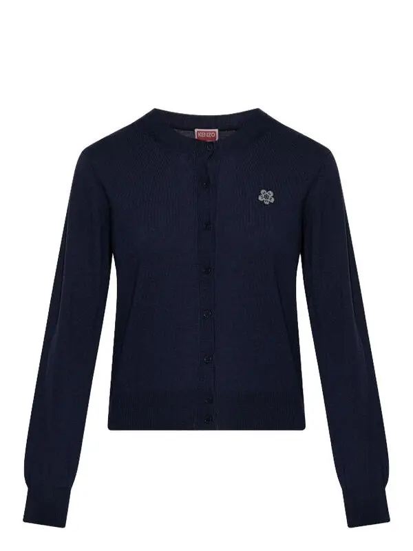Kenzo Embroidered Buttoned Cardigan - Navy Blue