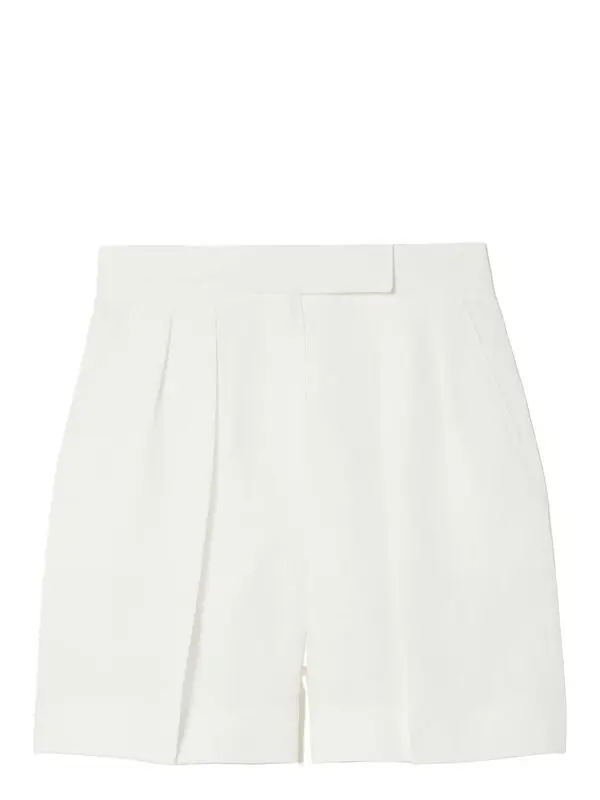 Max Mara Pleated Straight Shorts - White