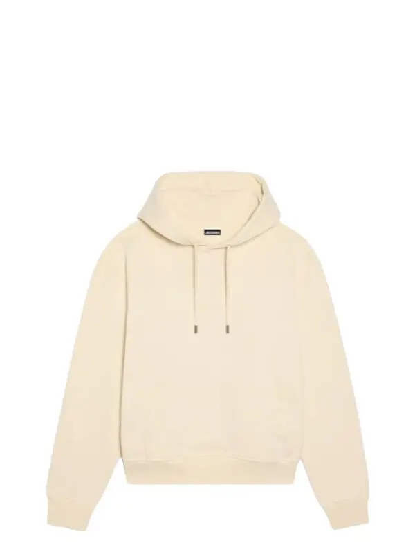 Jacquemus Logo Embroidered Cotton Hoodie - White
