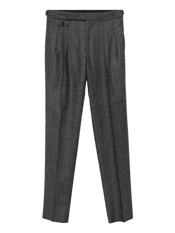 Tagliatore Pavel Check Pattern Tailored Trousers - Medium Gray