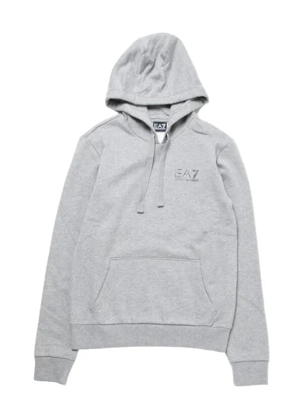 EA7 Logo Hooded Sweater - Gray