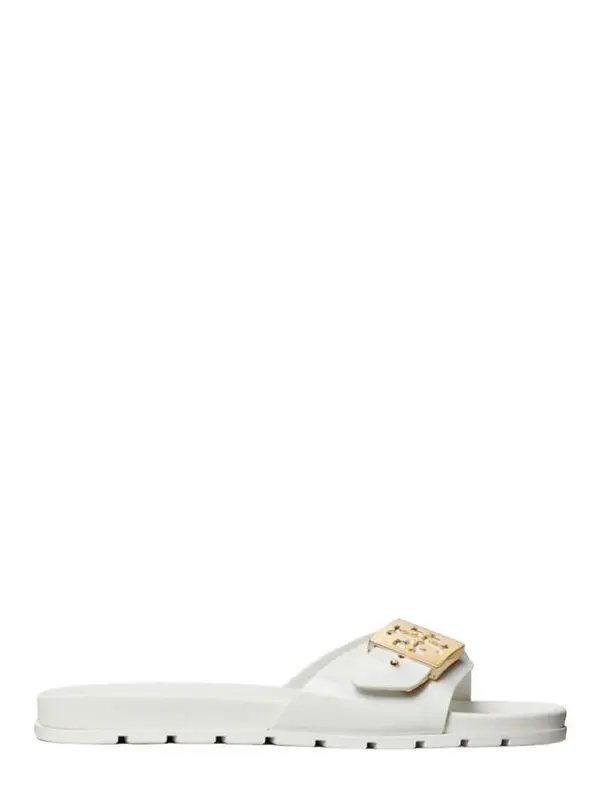 Tory Burch Buckled Slip-on Slides - White