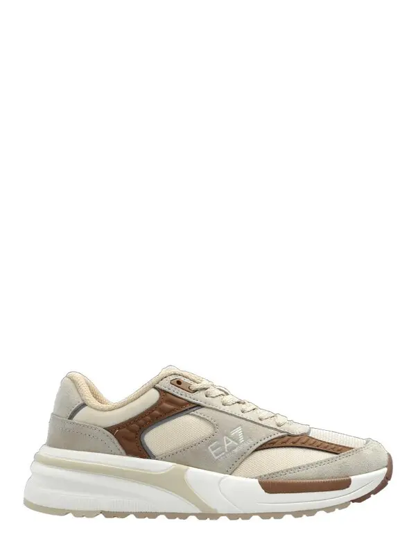 EA7 Logo-embossed Lace-up Sneakers - White