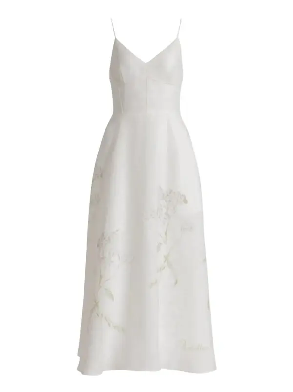 Alberta Ferretti Strappy V-neck Dress - Avorio