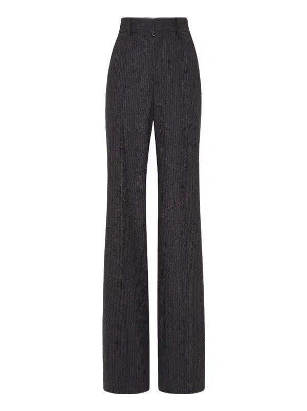 Dsquared2 High Waist Bianca Flared Pinstripe Trousers - Black