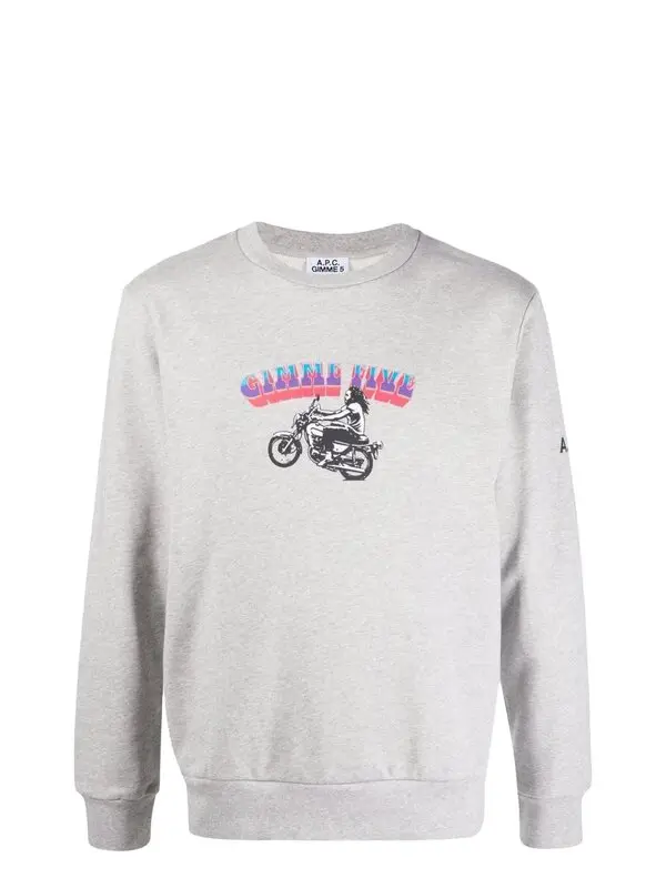 A.p.c. Graphic Print Crewneck Sweatshirt - White