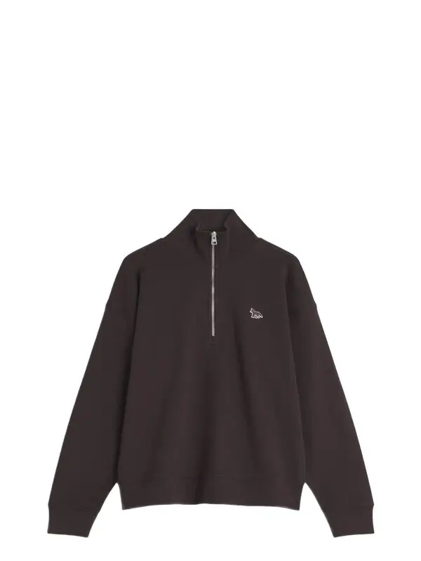 Maison Kitsuné Baby Fox Half Zip Sweatshirt - Black
