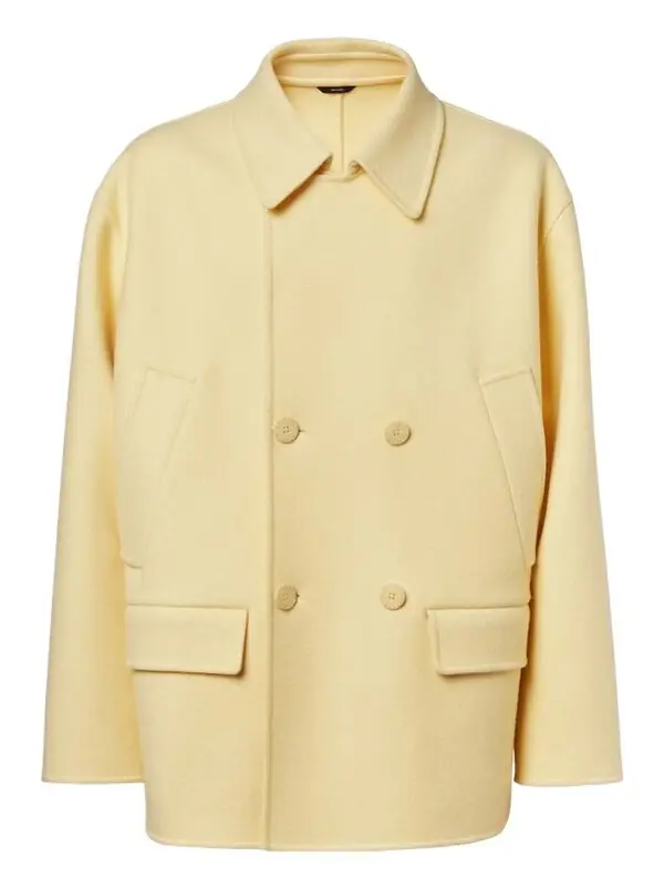 Fendi Wool Pea Coat - Light Yellow
