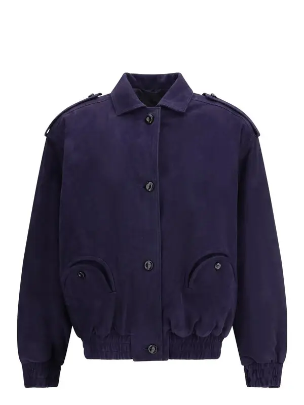 BLAZÉ MILANO Suede Bomber Jacket - Black