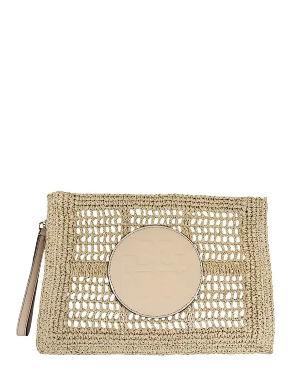 Tory Burch Ella Crochet Wristlet Bag - Nude