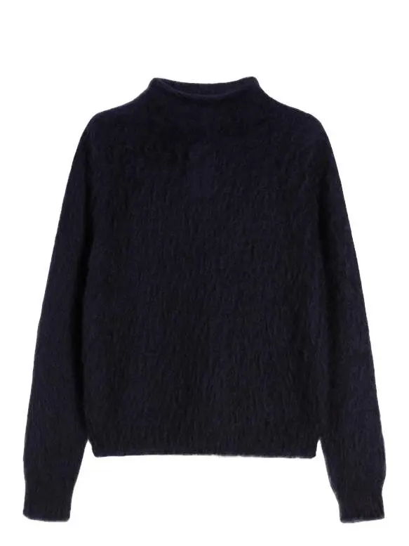 Max Mara Umile Long-sleeved Knitted Jumper - Navy Blue