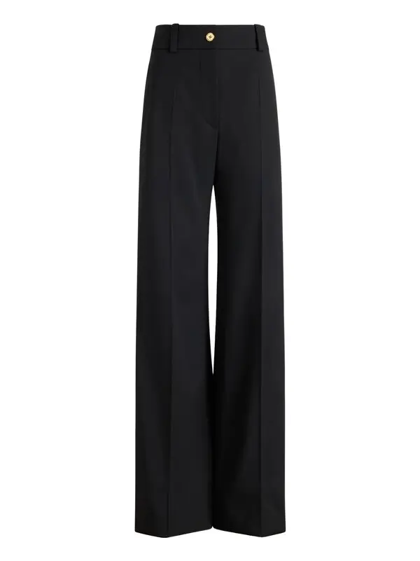 PATOU Tailored Flared Trousers With Gold-tone Buttons - Black