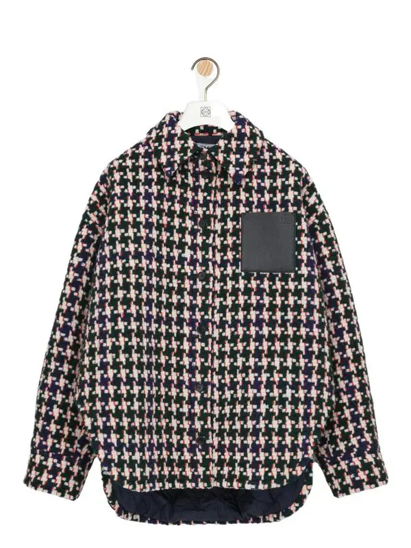Loewe Oversized Houndstooth Overshirt - Green/multicolor