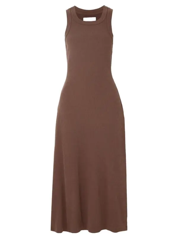 Citizens Of Humanity Sleeveless Ribbed Dress With Side Slits - Brown