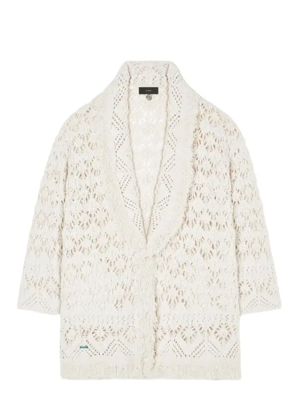 Alanui Lagoon Romance Openwork Knit Cardigan - White