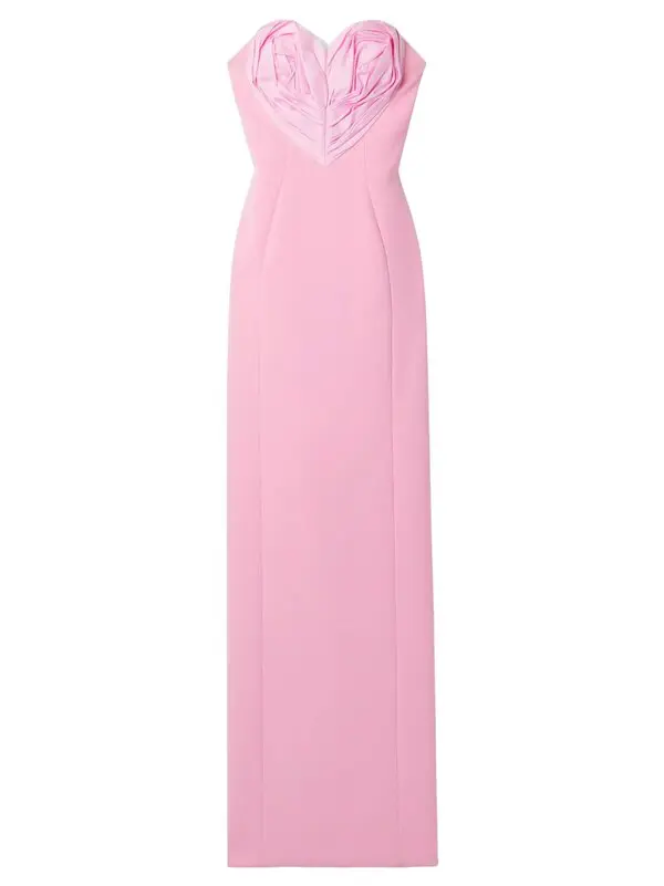 Carolina Herrera Strapless Corset Gown With Pleated Details - Pink