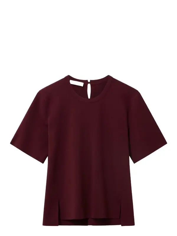 Stella McCartney Round Neck Boxy Fit T-shirt - Bordeaux Red