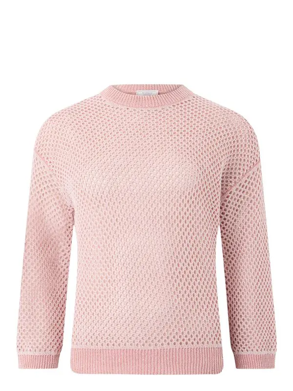 Peserico Open-knit Crew-neck Sweater - Pink