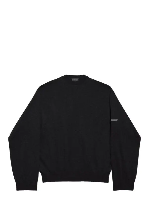 Balenciaga Logo Plaque Knitted Jumper - Black