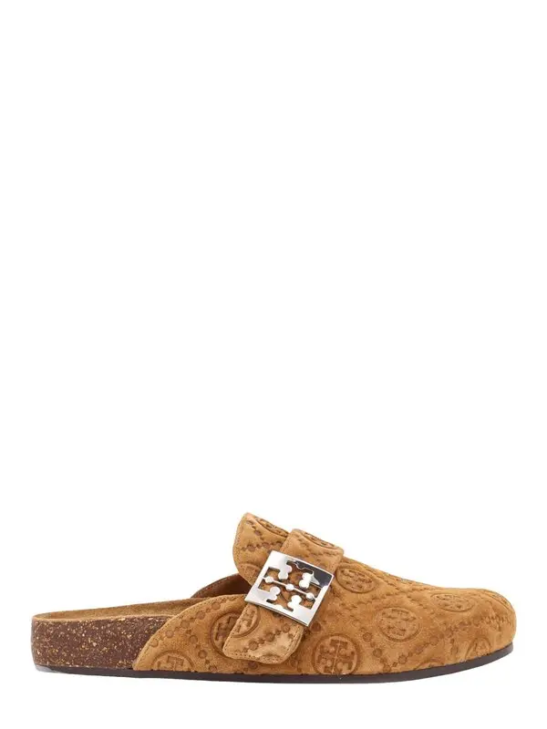 Tory Burch Mellow Logo-debossed Buckle Slippers - Brown