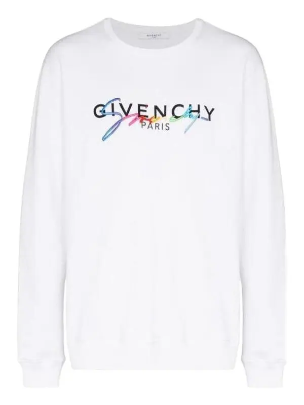 Givenchy Rainbow Embroidered Logo Sweatshirt - White