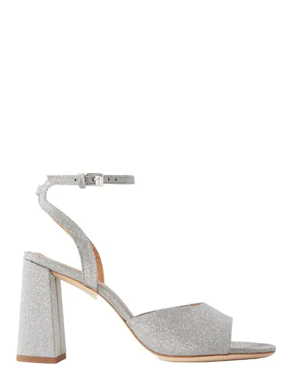 Staud Solange Glitter High-heeled Sandals - Silver