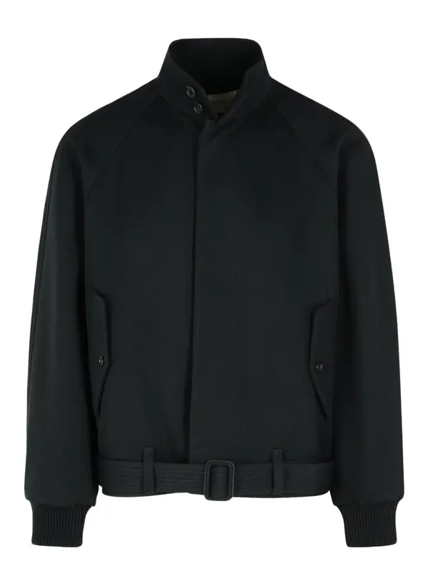 LANVIN Belted High Neck Jacket - Black
