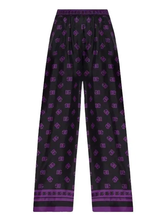Dolce & Gabbana Monogram Jacquard Trousers - Black