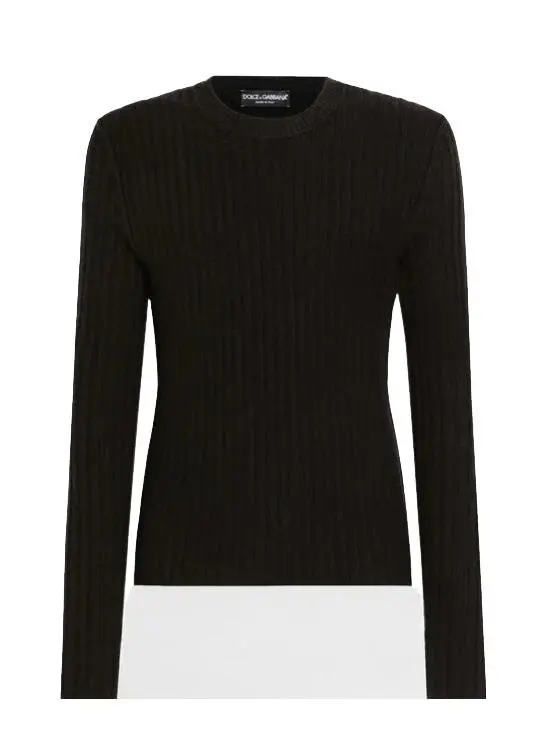 Dolce & Gabbana Crewneck Fine Knit Pullover - Black