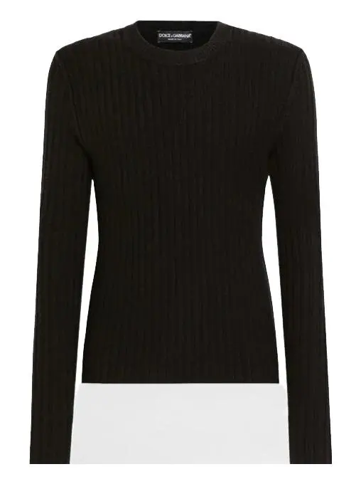 Dolce & Gabbana Crewneck Fine Knit Pullover - Black