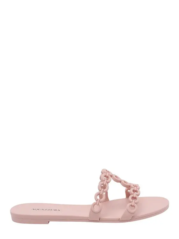 AQUAZZURA Infinity Chain Flat Sandals - Nude