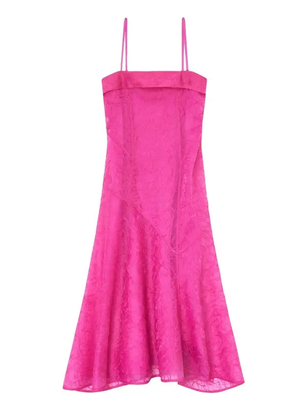 GANNI Shibori Organza Dress - Raspberry Rose