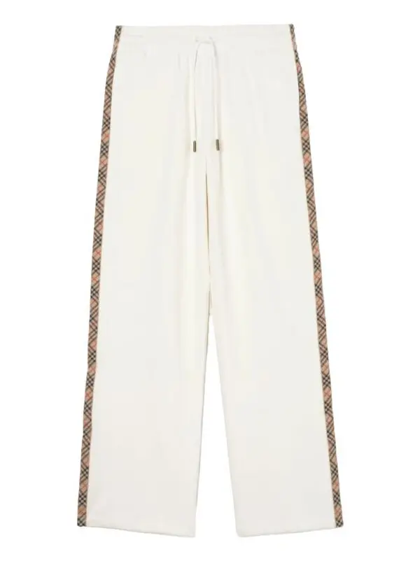 Burberry Check Trim Track Pants - Chalk White