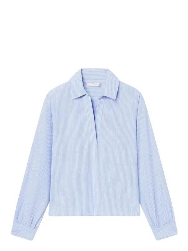 FRAME V-neck Striped Blouse - Blue