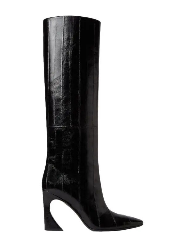 Fendi Arco Pointed-toe Tubular Boots - Black