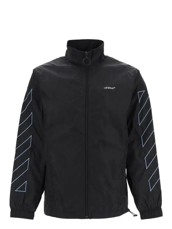 Off-White Diagonal Stripe Long-sleeved Jacket - Black