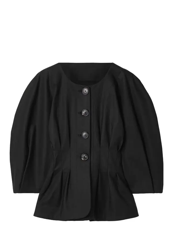 Carolina Herrera Pleated Casual Jacket - Black